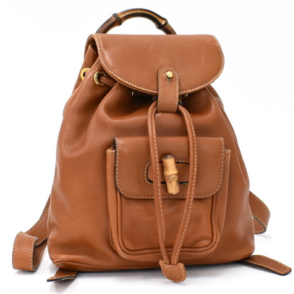 Gucci | Bags | Gucci Mini Rucksack Backpack Bamboo Leather Brown | Poshmark